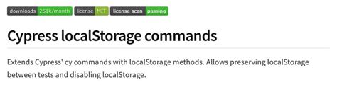 Javier Brea Alcocer On Linkedin Im Glad To See That My Cypress Localstorage Commands Npm
