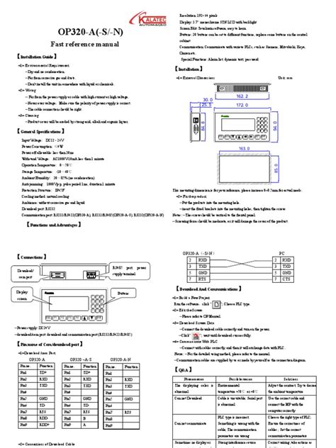 Op320 A S N Fast Reference Manual Pdf Liquid Crystal Display