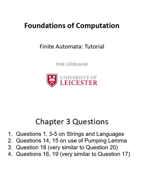 Finite Automata Tutorial Questions Pdf