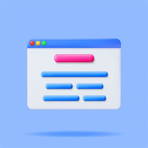 3d Browser Window With Web Page Isolated Render Operating System User Interface Gui Computer