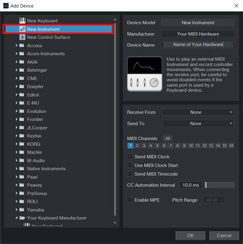 Studio One How Do I Setup A MIDI Hardware Keyboard Synthesizer Knowledge Base PreSonus