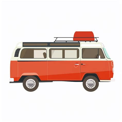 A Red Van With A Red Top On The Top Of It Premium Ai Generated Vector