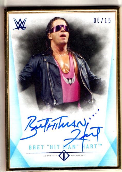 2019 Topps Wwe Transcendent Auto Bret Hit Man Hart Gold Framed 0615