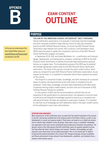 Cpt Exam Content Outline Pdf Personal Trainer Physical Fitness