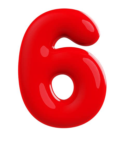3d Red Number 6 11297071 PNG