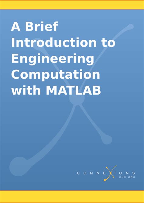 A Brief Introduction To Engineering Computation With Matlab Open