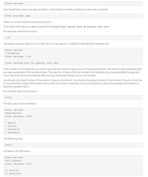 Using C You Will Read In The Number Of Seconds