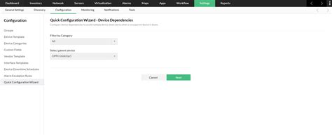 Configuring Device Dependencies Opmanager Help