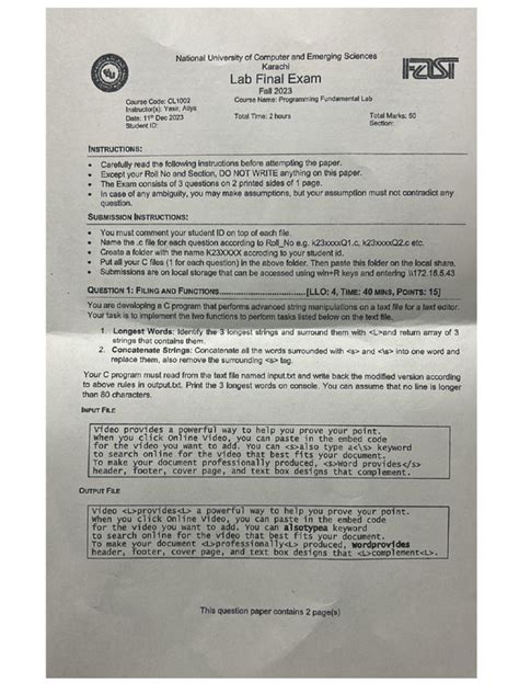 Pf Lab Final 2023 3rd Shift Pdf