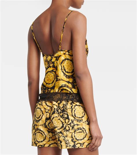 Barocco Silk Camisole In Yellow Versace Mytheresa