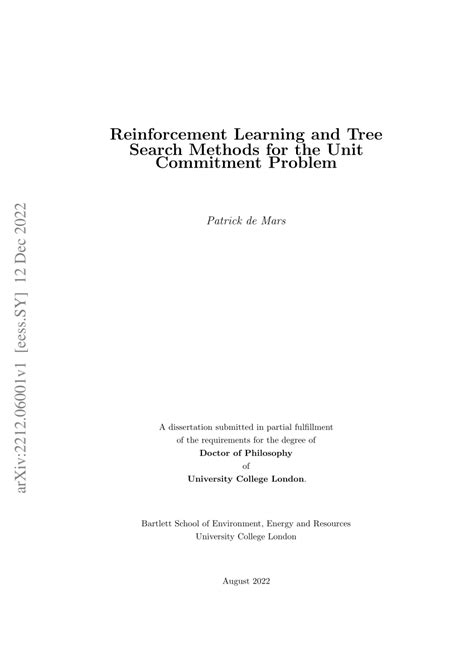 Pdf Reinforcement Learning And Tree Search Methods For The Unit
