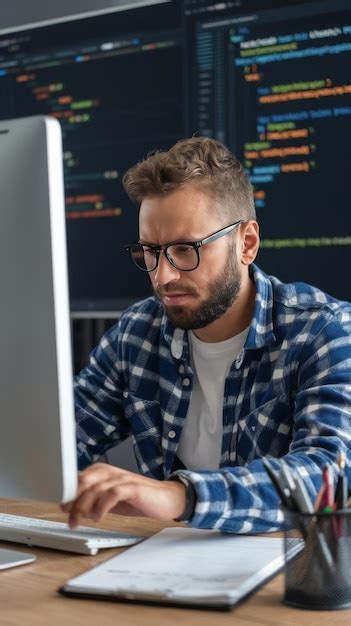 Cyber Security Programer Focused On Writing Code Encounters System