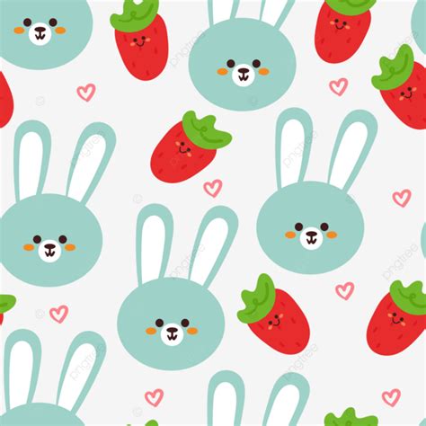 원활한 패턴 만화 일러스트 토끼와 딸기 만화 일러스트 패턴 일러스트 딸기 일러스트 Png 일러스트 및 벡터 에 대한 무료 다운로드 Pngtree