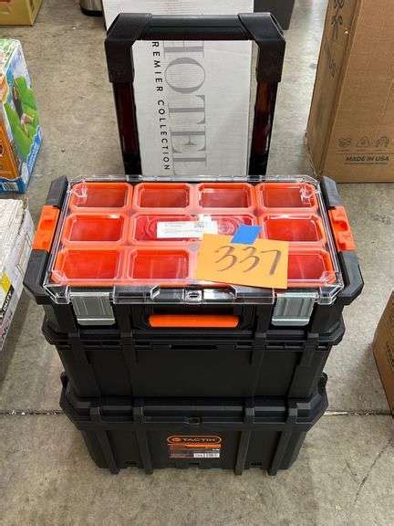 As Is Tactix 3pc Mobile Tool Storage Set Earls Auction Company