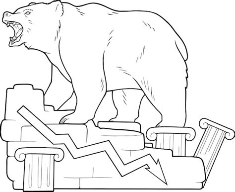 곰 색칠 공부 프리미엄 벡터