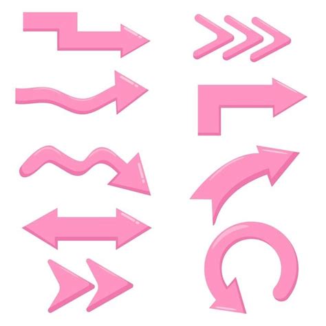Set Of Pink Arrows Vector