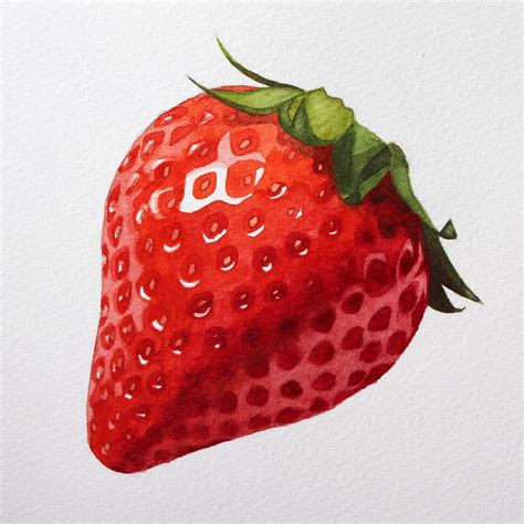 How To Paint A Realistic Strawberry In Watercolor Strawberry