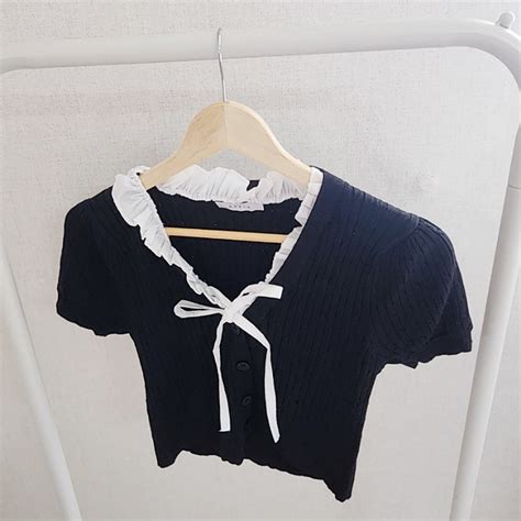 [청순핏]넥프릴미니니트 블랙 Free 에이블리