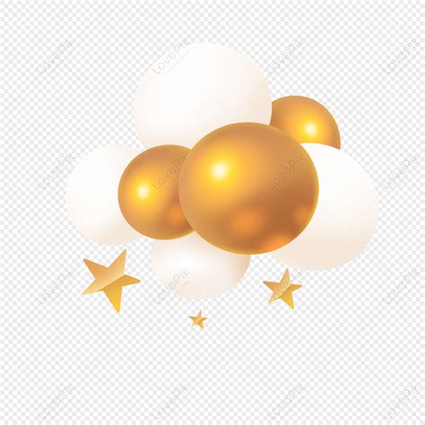 황금빛 흰색 풍선 Png 일러스트 무료 다운로드 Lovepik