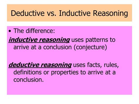 Ppt A Closer Look At Inductive Vs Deductive Reasoning Powerpoint