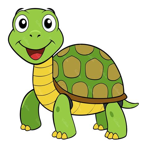 Cartoon Style Happy Turtle Illustration Free Illustrator Vector File