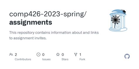 Github Comp426 2023 Springassignments This Repository Contains Information About And Links