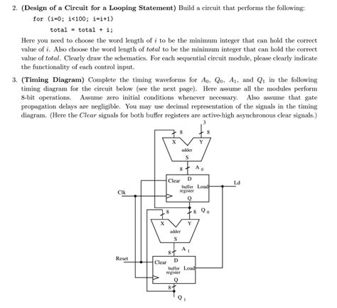 Solved Design Of Circuit For Looping Statement Build A Circuit That Performs The Following