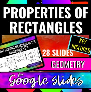 Geometry Properties Of Rectangles Using Google Slides By Math By Mckelvey