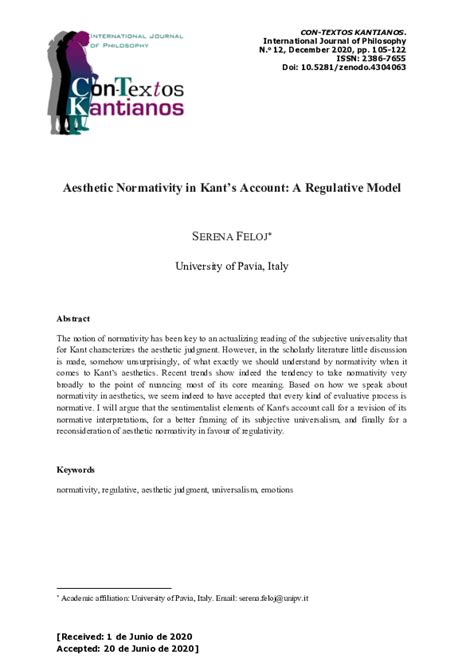 Pdf Aesthetic Normativity In Kants Account A Regulative Model