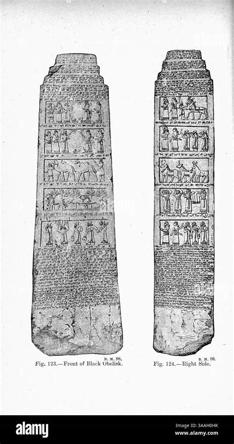 The Black Obelisk Of Shalmaneser Iii Is A Black Limestone Neo Assyrian