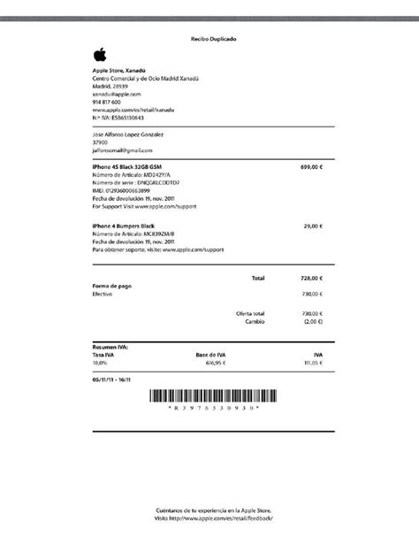 Factura Apple Pdf