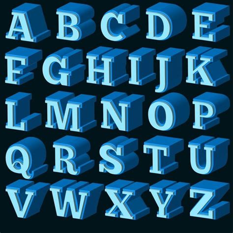 Download Vector Blue 3d Font 2024 Blue 3d Letter Design Blue