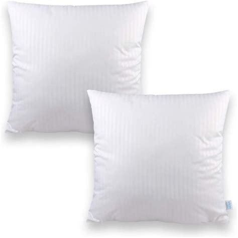 Set Van 2 Witte Vulkussens 50x50 Cm Met Ritssluiting Antiallergeen En