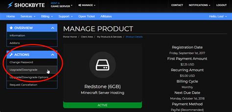 How To Upgrade Or Downgrade Your Service Knowledgebase Shockbyte