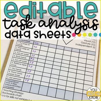 EDITABLE Task Analysis Data Sheets Task Analysis Self Contained Classroom Teaching Strategies