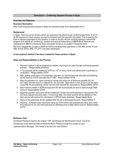 Sap Bcm Confirming Payment Process In Sp Pdf Accounts Payable Debits And Credits