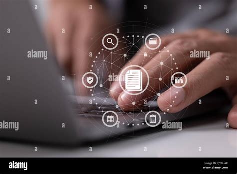 Dms With Document Icon Data Management System Business Internet Technology And Privacy Stock