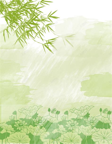 三月春雨绿色海报背景图片免费下载 素材uchxceexj 88ICON