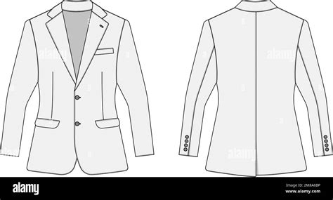 Suit Jacket Vector Template Illustration White Stock Vector Image