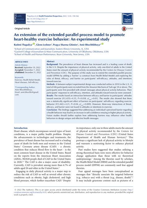 Pdf An Extension Of The Extended Parallel Process Model To Promote