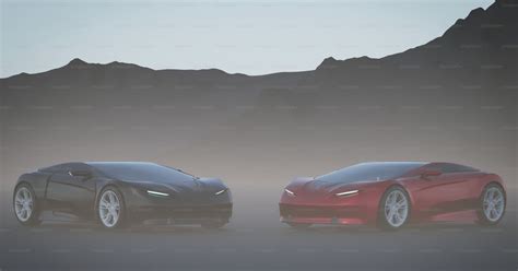 산 앞에 있는 빨간색과 검은색 스포츠카 두 대 사진 Unsplash의 자동차 이미지