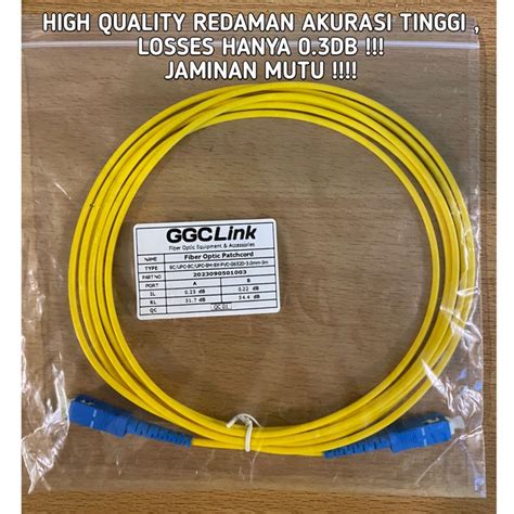 Jual Patchcord Fiber Optic SC SC UPC 3m Kabel Patch Cord Fiber Optik 3mm Shopee Indonesia