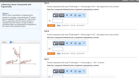 Solved Resolving Vector Components With Trigonometry Figure Chegg