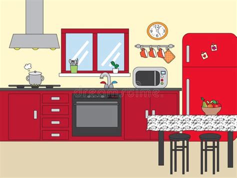 Kicthen Ilustração Stock Ilustração De Tabela Copos 53183714