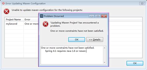 【maven 报错】maven项目update之后报错one Or More Constraints Have Not Been