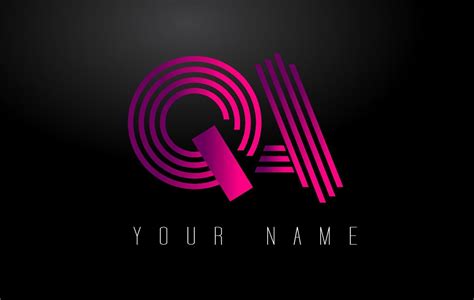 Qa Magenta Lines Letter Logo Creative Line Letters Vector Template 16768072 Vector Art At Vecteezy