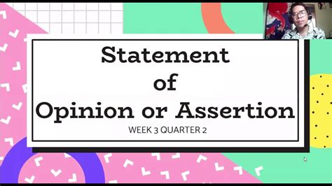 Statement Of Opinion Or Assertion Grade 10 Youtube
