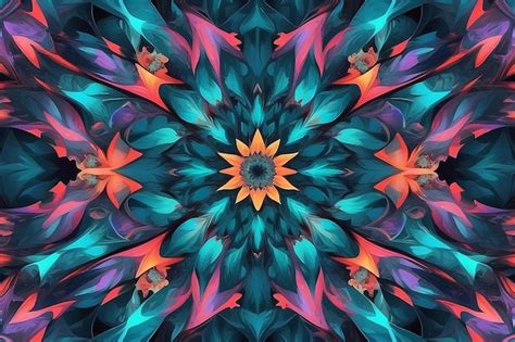 Premium Ai Image 3d Abstract Geometrical Kaleidoscope Transformation Fractal Distortion Of