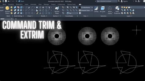 Command Trim And Extrim Autocad 2d Drawing Youtube