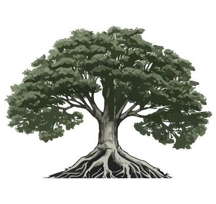 Tree With Roots Vector Art Icons And Graphics For Free Download